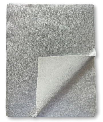 Silver Metallic Cowhide Leather: 8.5" x 11" Pre-Cut Pieces – TanneryNYC