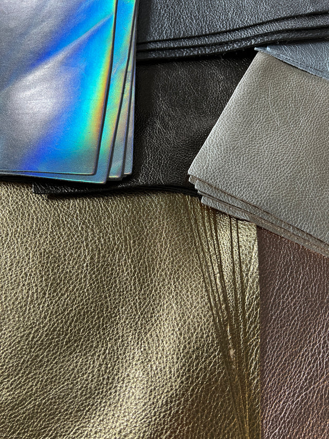 Natural Grain Metallic Cowhide Leather Bundle: 6 Pack - 8.5'' x 11'' C ...