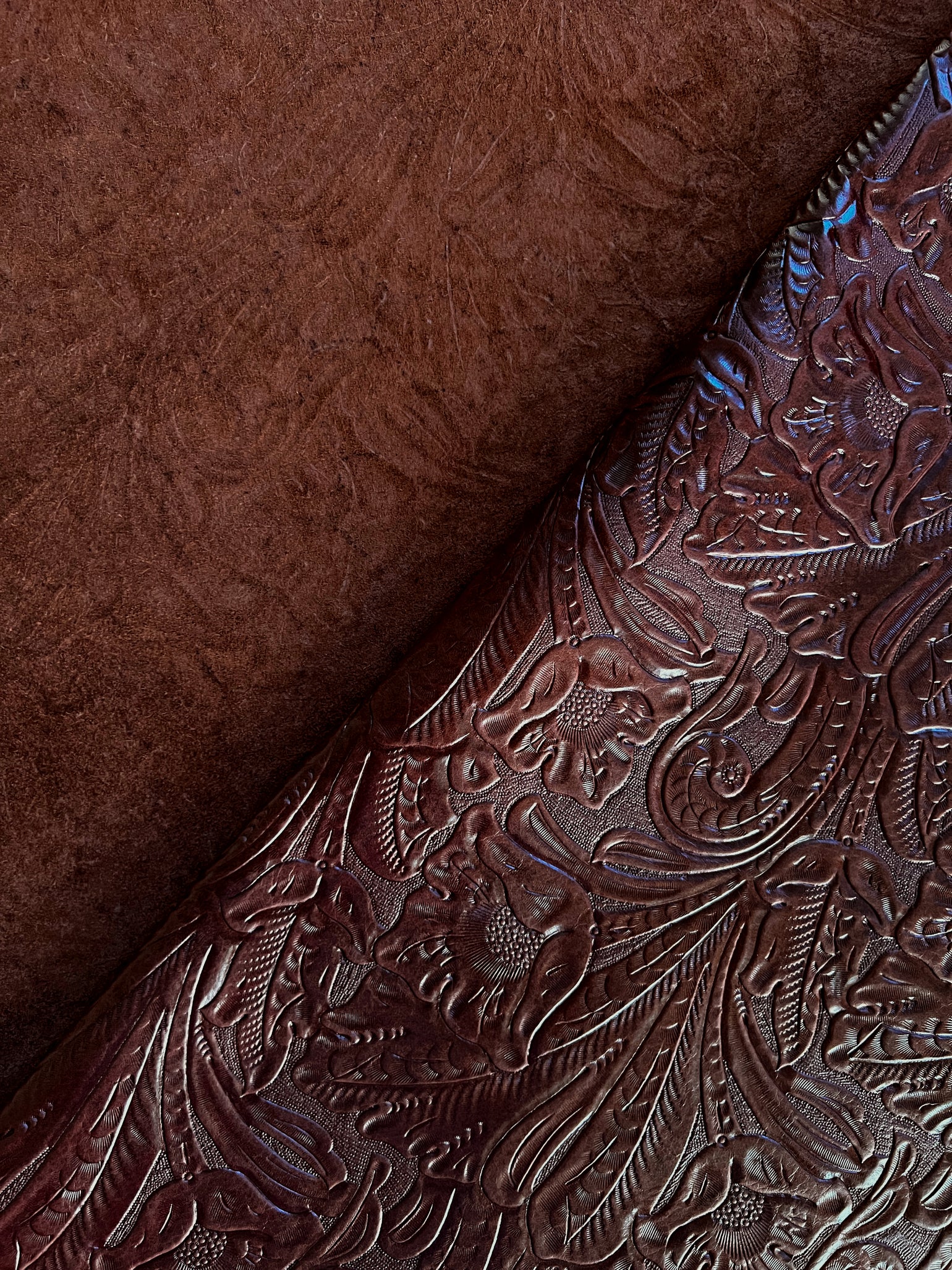 Brandy Large Floral Embossed Cowhide – TanneryNYC