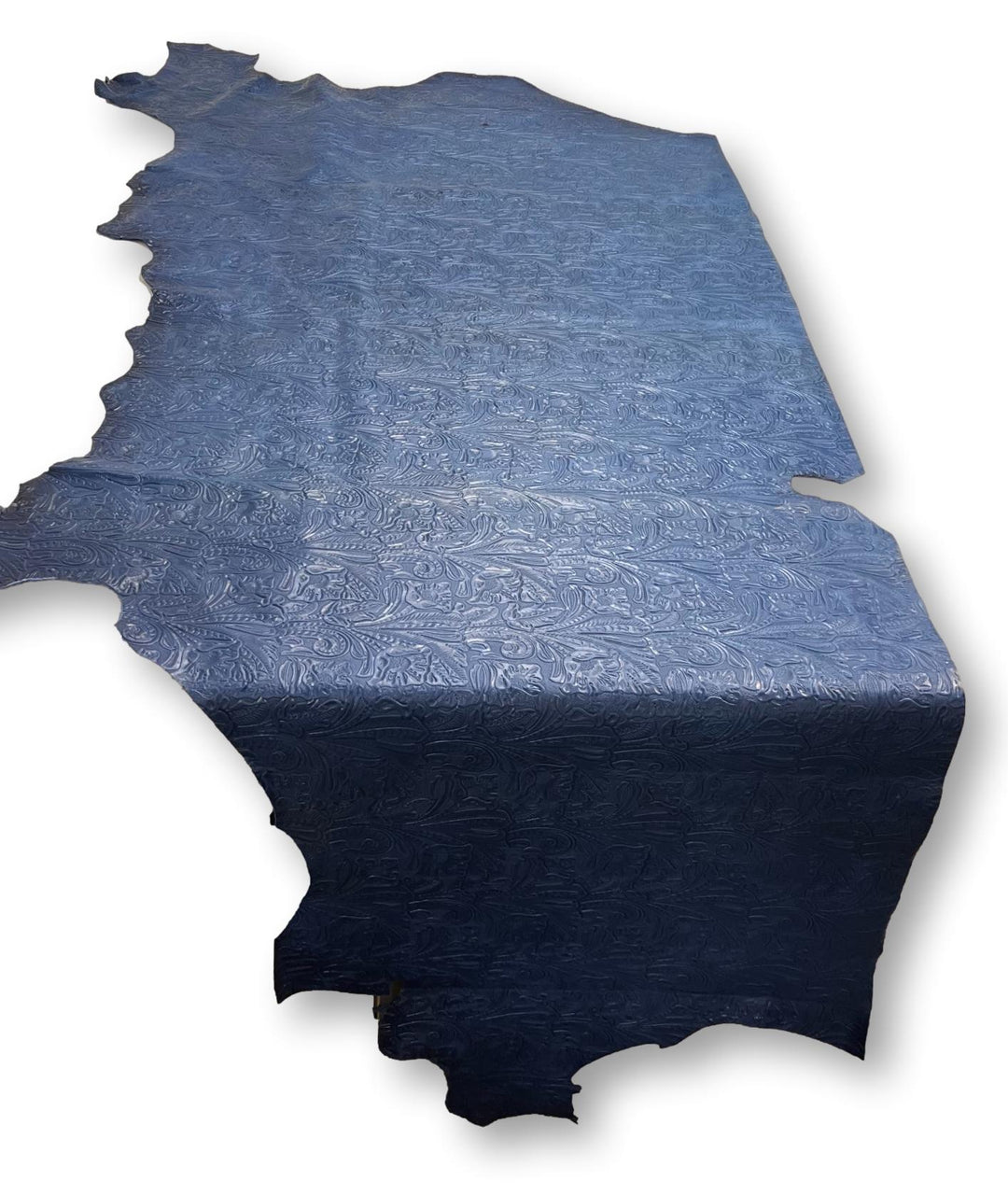 Royal Blue Large Floral Embossed Cow Leather Skins – TanneryNYC